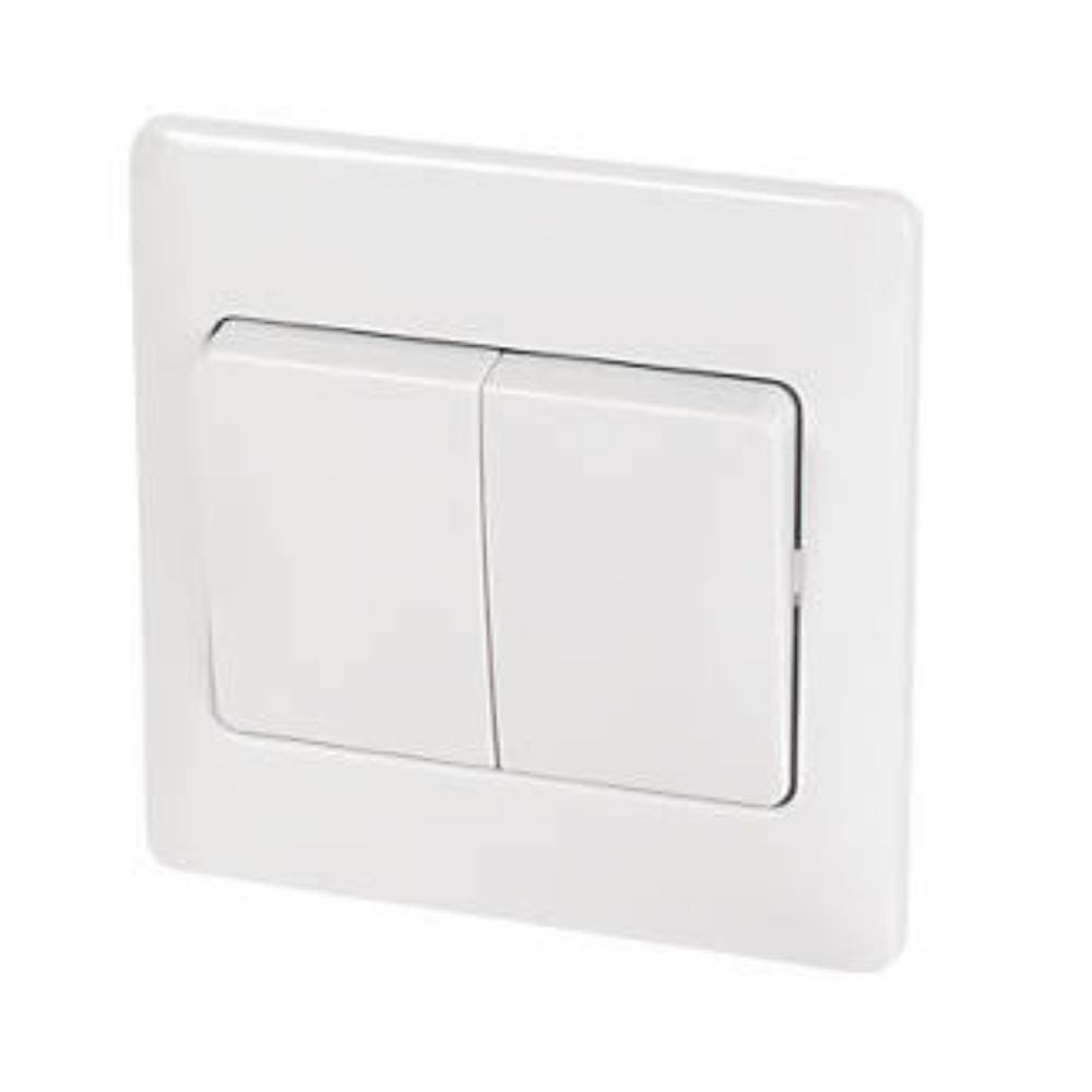 Schneider Slimline Switch 2 gang 2 way - Large Rocker | Electrical.mu